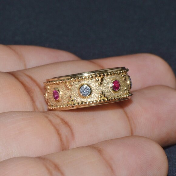 ExoticGoldJewelry | Jewelry | Gorgeous Natural Diamond Ruby 8k Solid ...